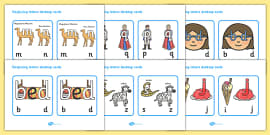 Confusing Letters Desktop Cards (teacher made)Confusing Letters Desktop ...