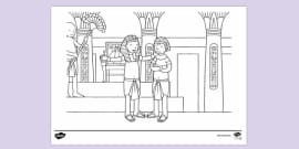 Joseph and Pharaoh Colouring Page | Colouring Sheets