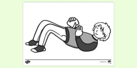 FREE! - Crunch Exercise Colouring Sheet | Colouring Pages
