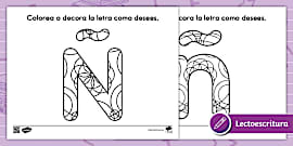 Hoja para colorear: La letra N (teacher made) - Twinkl