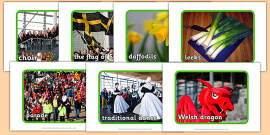 St Davids Day Cards - Flashcards - Wales (teacher made)