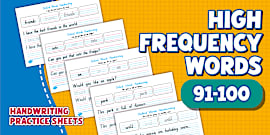 High Frequency Words 1-100 Pack