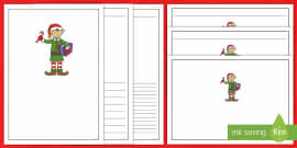 Christmas Elf Writing Template (teacher made) - Twinkl