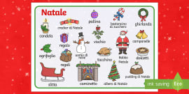 Italian Natale vocabolario Illustrato (teacher made)