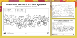Little Acorns Addition to 10 Colour by Number (teacher made)