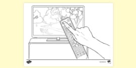 FREE! - People Watching TV Colouring l Colouring Sheets