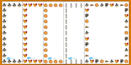 Thanksgiving A4 Page Borders (teacher made)