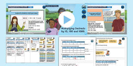 Multiplying and Dividing Decimals by 10, 100 & 1000 Sheets
