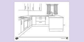 FREE! - Kitchen Colouring Page | Colouring Sheets - Twinkl