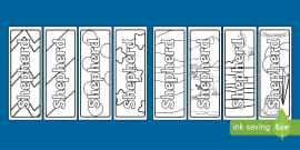 FREE! - Theo Simple Name Colouring Bookmarks (Teacher-Made)