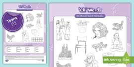 ESL 'Sh' Words Phonics Search Worksheet (teacher made)