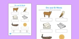 'OW' Words Spelling Worksheet - Teaching Resource - Twinkl