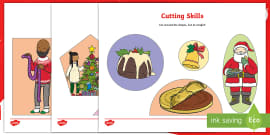 Christmas Cutting Skills Activity Sheet (teacher made)