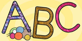Knitted Material Themed A4 Display Lettering (teacher made)
