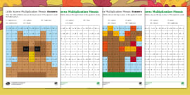 Multiplication Acorn Matching Activity (teacher made)