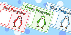 FREE! - Penguin Themed Editable Classroom Area Display Sign - Themed