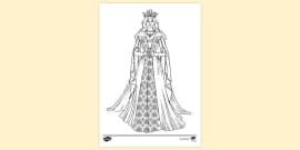 Queen Happy | KS1 Colouring Sheets | Twinkl Resources