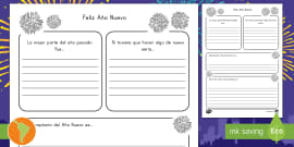 Ficha de actividad: Los propósitos de Año Nuevo - Twinkl