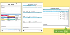 PLODS EYFS- Individual planning with 7 areas of learning.
