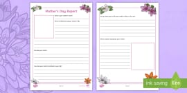 Mother's Day Sentence Starters (teacher made) - Twinkl