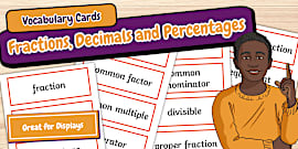 👉 Fractions, Decimals and Percentages Display Pack
