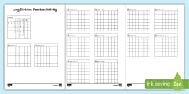 Long Division Worksheet - Fourth Grade Long Division
