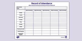 OSHC Editable Weekly Sign In and Out Attendance Sheet