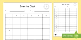 Year 3 Beat the Clock Editable Times Tables Grid - tables, multiplication
