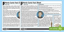 UKS2 Marie Curie Differentiated Reading Comprehension Activity