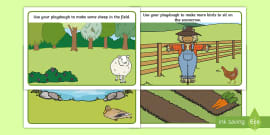 On the Farm Themed Playdough Nursery Play Mat (Teacher-Made)