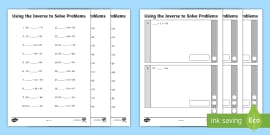 Check Calculations Year 2 | Inverse Differentiated Activity