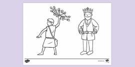 King David and Absalom Colouring | KS1 Colouring Pages