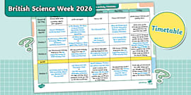 KS2 British Science Week 2026 Timetable