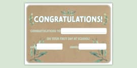 KS1 First Week Back at School Certificate (teacher made)