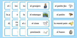 The Ugly Duckling Story Sequencing (4 per A4)-Spanish