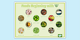 Food Names That Start with 'P' Word Mat