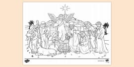 FREE! - Nativity Colouring Page For Sunday School Sheets Drawing