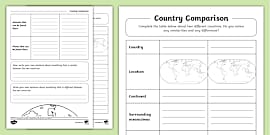 Comparing Countries Activity Sheet