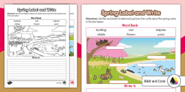Kindergarten Spring Break Write and Draw Activity - Twinkl