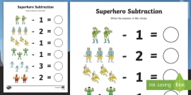 Superheroes Addition Up to 10 Worksheet / Worksheet - superheroes, addition