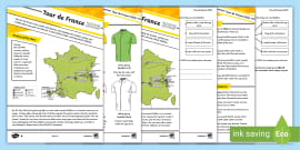 Tour de France Differentiated French Wordsearch - Twinkl