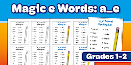 First Grade CVCe Long A Silent E Worksheets