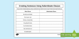 Fronted Subordinate Clause Flash Cards