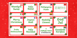 Merry Christmas in Different Languages Card | Twinkl Party