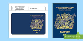 UK Passport Template [Teacher-Made Resource for Students]