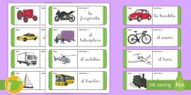 Presentación: Adivina la sombra - El transporte - Twinkl