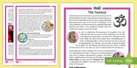 KS2 Holi Festival Resource Pack (teacher made)