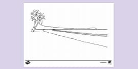 Field Landscape Background Colouring Sheet