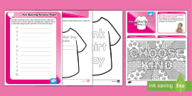 Pink Shirt Day Anti-Bullying Acrostic Poem Writing Activity
