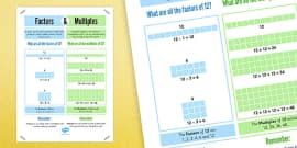 Factors and Multiples Display Poster - Factors and Multiples Display Poster